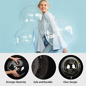 RUBFAC Bobo Balloons 12pcs, 36 Inch Bubble Balloons Clear Bobo Balloons, Large Transparent Balloon for Stuffing Wedding Birthday Party Decorations