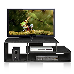 Furinno Econ Low Rise TV Stand, Black/Black