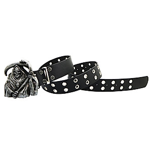 NORICAP Men And Women Metal Skull Head Leather Buckle Belt Waist Band Jeans Decorative Punk Belt