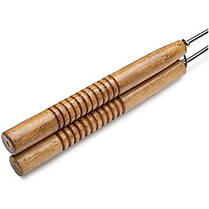 Rome's Round Jaffle Iron with Steel and Wood Detachable Handles