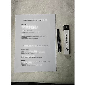 Beard Pencil Filler for Men - Sweat Proof, Water Resistance, Long Lasting & Natural Finish barber Pencil, Mustache Repair Shape (BLACK)