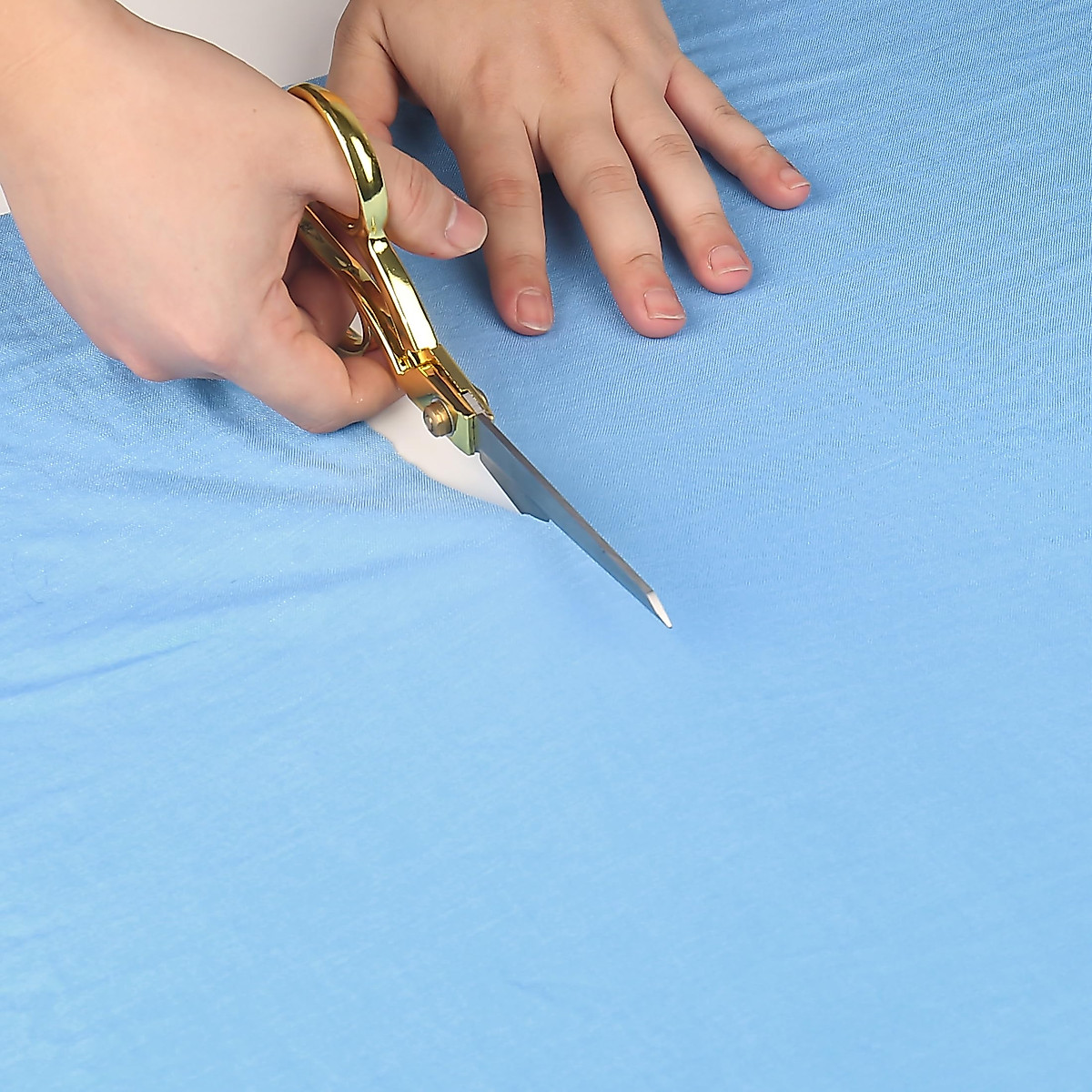 Sewing Scissors, Rkqoa Silver Dressmaker's Fabric Scissors, 8" Stainless Steel Shears, Sharp Knife Edge Fabric Heavy Duty Tailor Scissors for Cutting Leather Cloth, Right/Left Handed