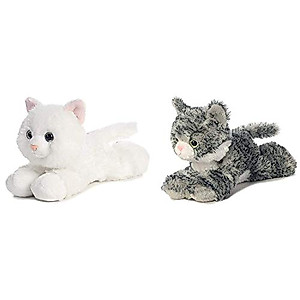 Aurora 31265,31713 Bundle of 2 7.5" Floppy Beanbag Cat Stuffed Animals-Lily & Sugar, Multicolor