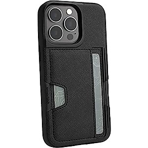Smartish iPhone 13 Pro Wallet Case - Wallet Slayer Vol. 2 [Slim + Protective] Credit Card Holder with Kickstand - Black Tie Affair