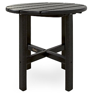 Trex Outdoor Furniture Cape Cod Round 18-Inch Side Table, Charcoal Black