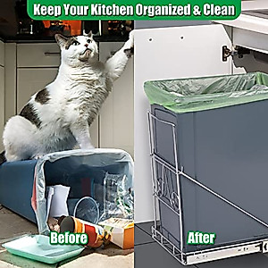 WHITE TIGER Pull Out Trash Can Under Cabinet Slide Out Shelf, Under Sink Garbage Trash Can Sliding Shelf Organizer for Kitchen Cabinet/Sink Cabinet /Laundry Hamper Cabinet (Trash Can Not Included)
