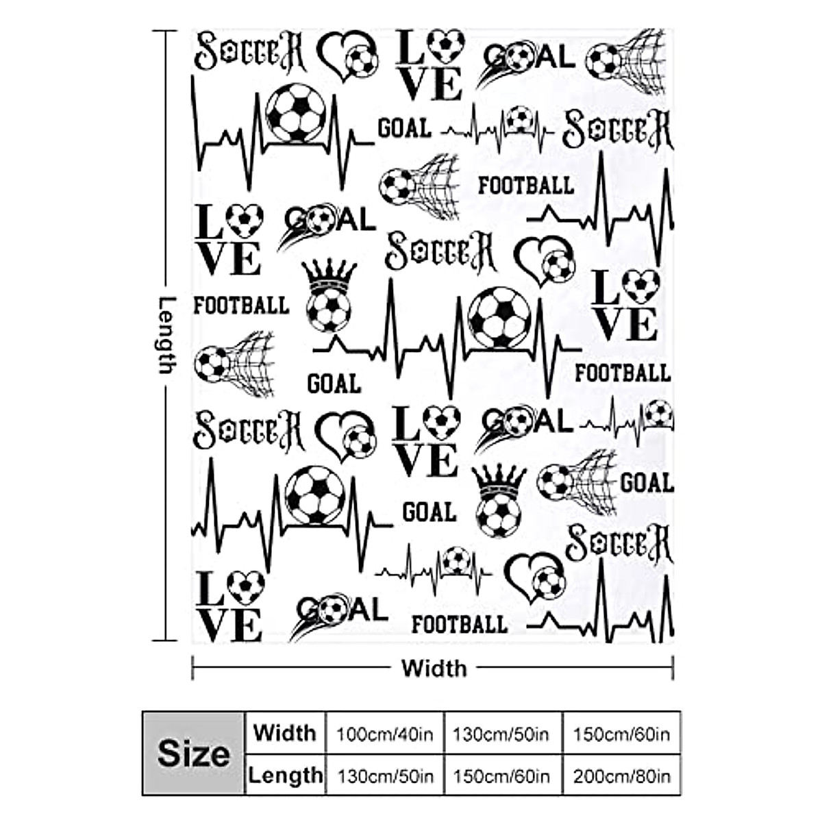 Soccer Blanket Super Soft Flannel Blankets and Throws Outdoor Football for Bedding Boys Girls Adults Gifts 50"X40"