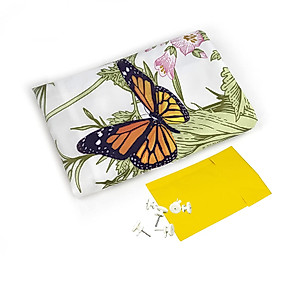 HVEST Leaf Butterfly Tapestry Wall Hanging, Sage Green Leaves and Flowers with Butterflies Wall Hanging Tapestry Spring Plant Tapestry for Bedroom Living Room Wall Decor, 60x40 Inches