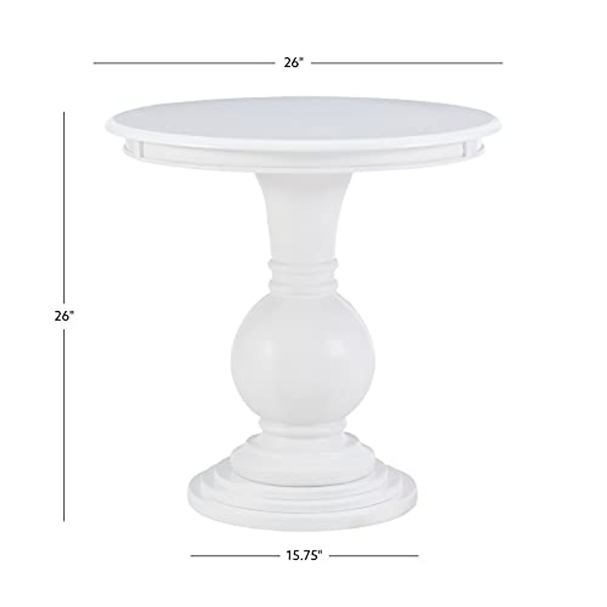 Powell White Pedestal Accent Table Pickins Round