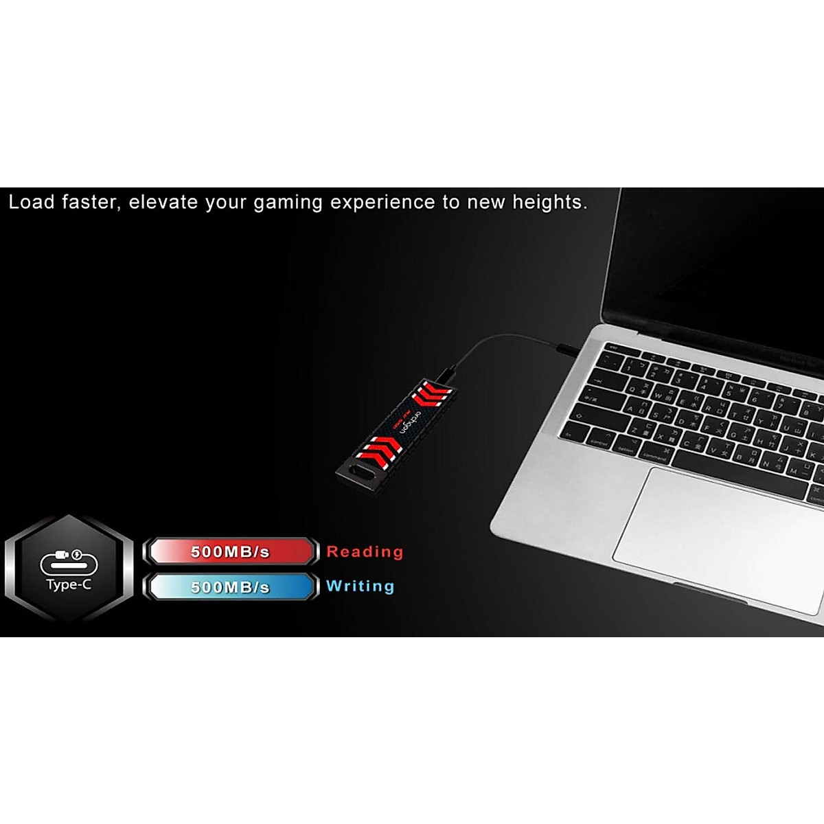 Archgon 480GB USB 3.1 Gen.2 Gaming External SSD Portable M.2 Solid State Drive (Model G702K,480GB)