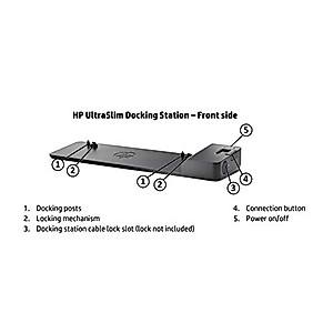HP UltraSlim Docking Station D9Y32AA#ABA With 65W AC Adapter (Renewed)