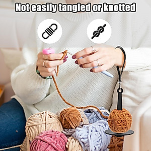 Wrist Yarn Holder, Portable Yarn Holder Acrylic Wrist Yarn Ball Holder with Leather Wristband Yarn Ball Minder Yarn Spinner Stand Knitting Crocheting Supplies Gift for Craft Lovers (Black)