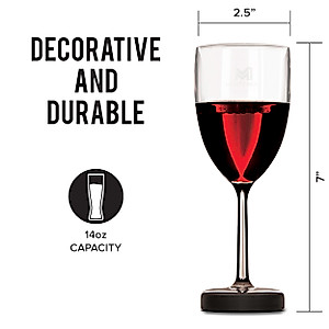 Mighty Mug No Spill Wine Glass (Set of 2), Crystal Clear Unbreakable Tritan Plastic, BPA Free, Smartgrip Technology, 14oz