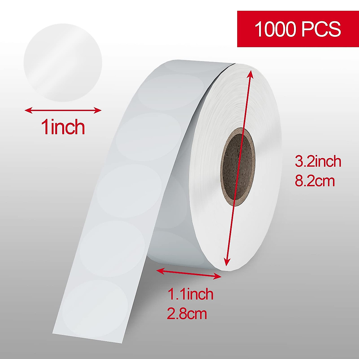1 inch 1000 Pcs Clear Circle Package Seals Stickers Envelope Seals for Mailing, Misofuki Transparent Round Wafer Seal Labels Envelope Tab Sealer and Retail Package Self Adhesive Seal Label Sticker