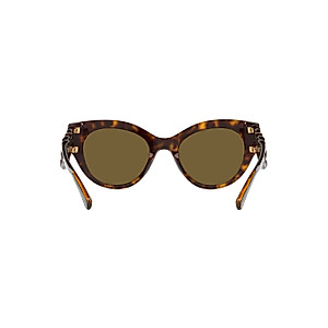 Versace Woman Sunglasses Havana Frame, Dark Brown Lenses, 52MM
