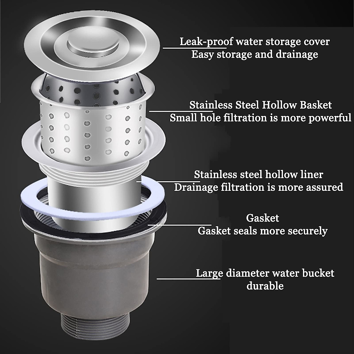 Kitchen Sink for Washing Single Bowl 304 Stainless Steel Utility Sinks Freestanding Outdoor camping dish washing station with Console & Stand for Indoor Garage Kitchen Laundry Room ( Size : 70*46*75cm