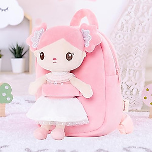 Gloveleya Toddler Backpack Kids Backpacks Rag Doll Girls Candy Doll Pink 9"