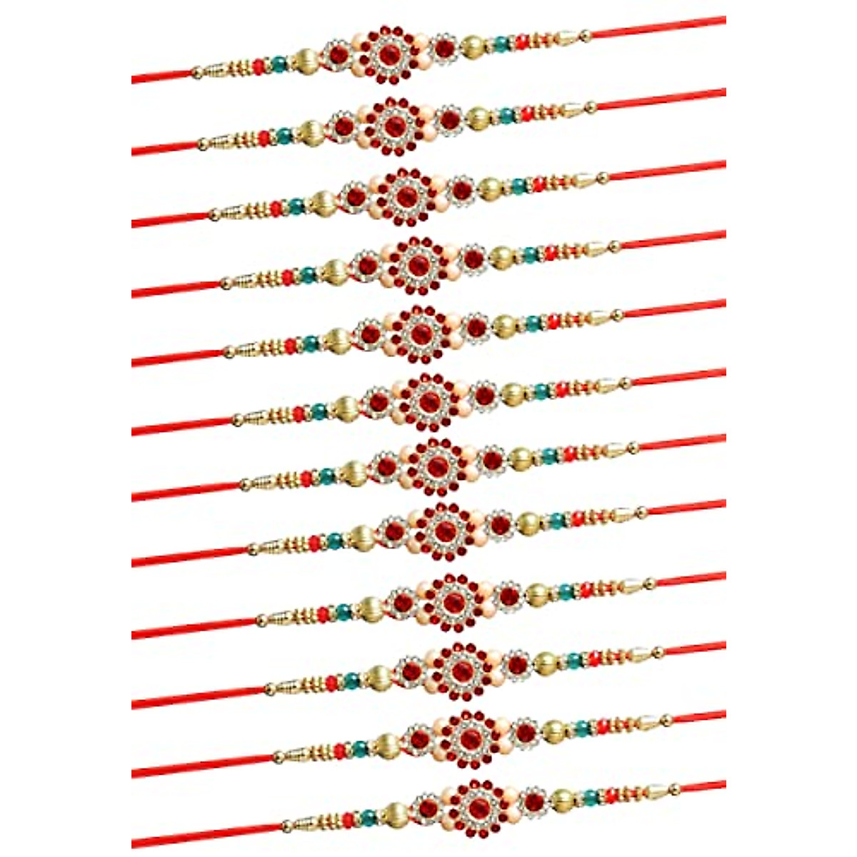 TIED RIBBONS Rakhi for Brother (Set of 12) | Bro Rakhi with Card | Rakhi for Bhaiya | Roli Chawal - Raksha Bandhan Rakhi Bracelet for Brother Rakhi Set | Bhai Rakhi Thread | Rakhi Set for Brother