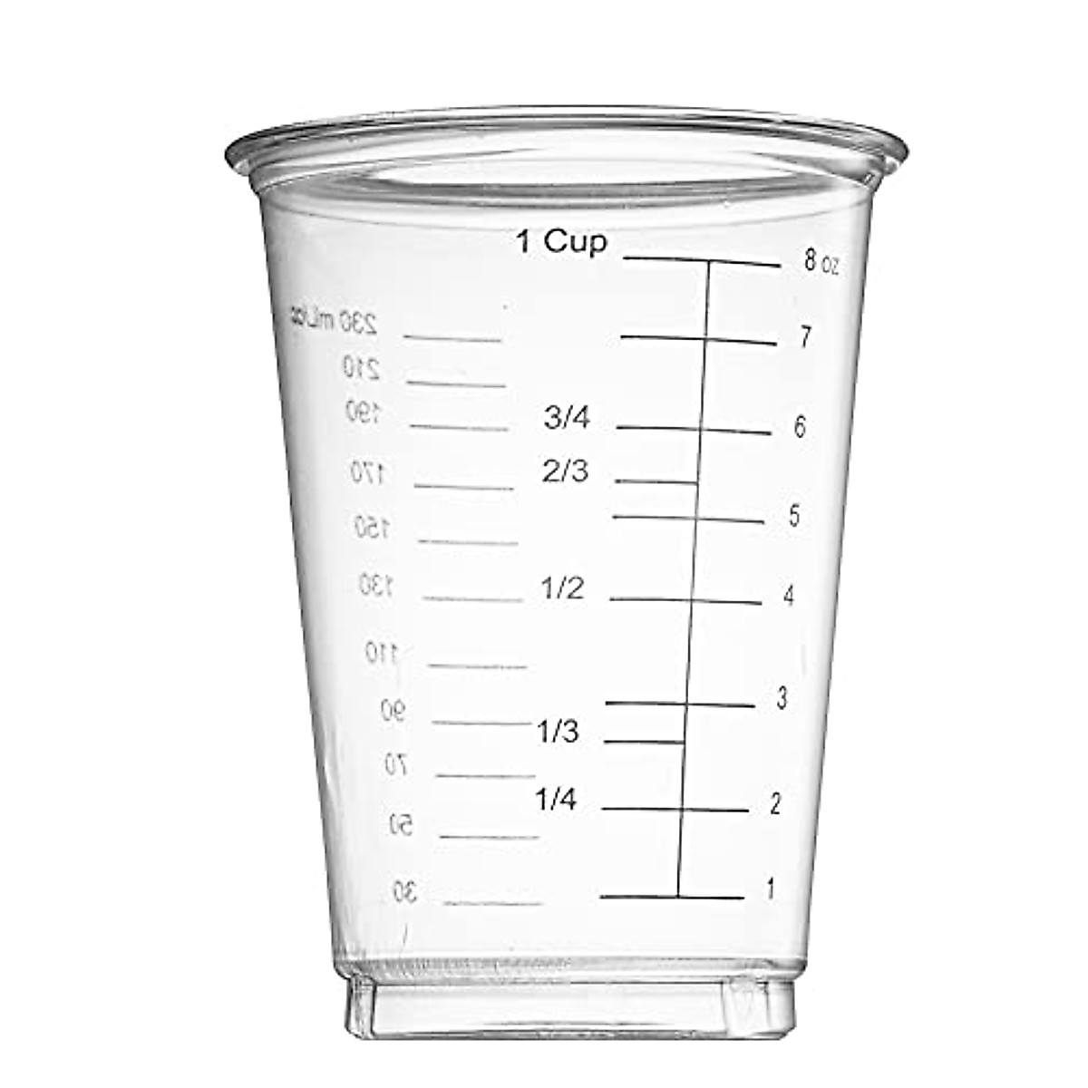 50 Disposable Measuring Cups - 8 Oz | Resin Mixing Cups For Epoxy Resin | Plastic Measuring Cups | Liquid Measuring Cups | Dry Measuring Cups | Paint Mixing Cups | Baking Supplies | Baking Tools