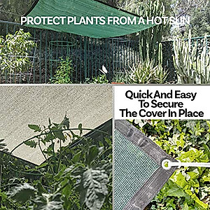 Alion Home 75% Sunblock Garden Net Sun Shade Plant Cover Durable Shade Net Screen for Garden, Greenhouse, Flower, Trees, Fence - Green (6' x 4')