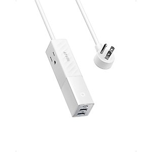 Travel Power Strip USB C, Anker 511 USB Power Strip, 2 Outlets and 3USB Ports, 5ft Soft Extension Cord,30W Power Delivery for iphone14/13,Protable for Dorm/Room/Office/School, Cruise Ship, TUV Listed