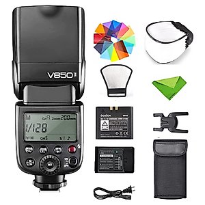 Godox V850II V850 Flash for Sony Canon Nikon Pentax Fuji Olympus Panasonic GN60 2.4G 1/8000s HSS 650 Full-Power Flashes 2000mAh Li-ion Battery 1.5s Recycle Time Camera Speedlight Speedlite (NO TTL)