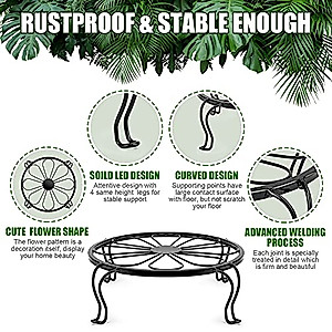 4 Pack Metal Plant Stands Outdoor Indoor, BetyBedy Flower Pot Stand, 9 Inches Corner Plant Stand for Indoor Plants, Plant Shelf Plant Holder for Living Room Balcony Patio Garden (Black)