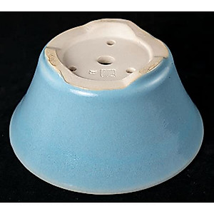 1 Pcs Fine Round Light Blue Cactus & Succulent, Bonsai Pot + Mesh - 5.5"x 5.5"x 2.5"