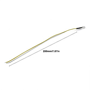 E-outstanding 30-Pack 20cm 5mm DC 12V Pre Wired LED Diodes Light Prewired Emitting Diodes for DIY Home Decoration, Warm White