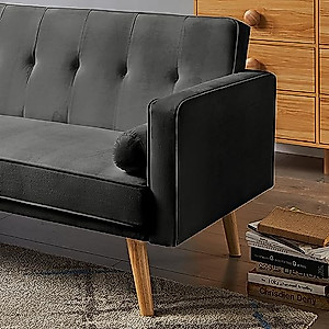 Eafurn Convertible Sofa Bed, Adjustable Modern Futon Couch-Breathable Fabric Folding Lounge Loveseat Reversible Daybed Easy to Clean-Ideal for Bedroom, 72", Grey