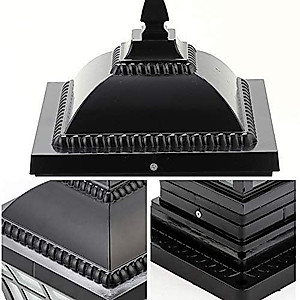 MODEBHD 46cm Waterproof Vintage Post Pillar Lantern Light Rainproof Aluminum Metal Retro Column Lamp Community Villa Patio Garden Landscape Lighting Fence Deck Table Lamp E27 Post Light