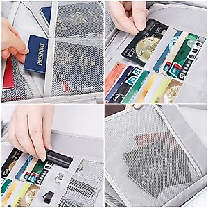 ENGPOW Fireproof & Water-Resistant Document Storage Bag 4-Layer Large Space,15" x 11" x 8" File Organizer Case with Lock,Document Safe Filing Organizer for Home Office Travel,Silver