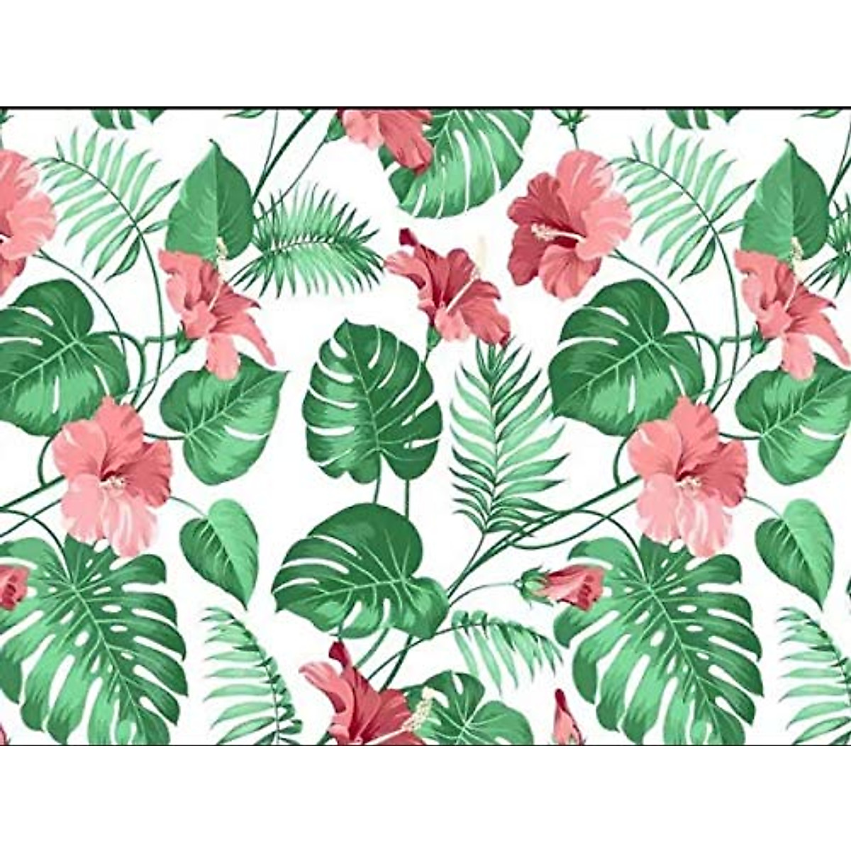 HOYOYO 17.8 x 78 Inches Self-Adhesive Shelf Liner, Self-Adhesive Shelf Liner Dresser Drawer Paper Wall Sticket Home Decoration, Hawaii Flower Style