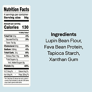 Kaizen Low Carb Keto Pasta Fusilli - High Protein (20g), Gluten-Free, Keto-Friendly (6g Net), Plant-Based Lupini Noodles made w/High Fiber Lupin Flour - 8 ounces (Pack of 3)