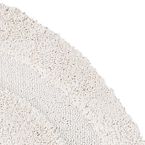 SAFAVIEH Florida Shag Collection Area Rug - 4' Round, Creme & Creme, Border Design, Non-Shedding & Easy Care, 1.2-inch Thick Ideal for High Traffic Areas in Living Room, Bedroom (SG454-1111)