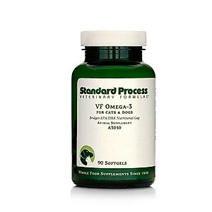 Standard Process VF Omega-3 for Pets - Dietary Supplement with Omega-3 Fatty Acids - Support Bone Growth, Immune Health, Heart Health & More - Fish Oil Supplement for Pets - 90 Softgels
