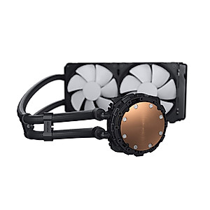 Phanteks (P-GO240MP_DBK01) Glacier One 240MP D-RGB AIO Liquid CPU Cooler, Infinity Mirror Pump Cap Design, 2X Silent 120mm MP PWM Fans, Black
