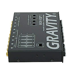 Gravity GR-EQP11 Digital Bass Machine 1/2 Din 9V 4-Way Car Parametric Equalizer w/Front, Rear + Sub Output and Night Illumination