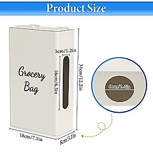 Jolensoy Grocery Bag Holder Plastic Bag Holder Wall Mount Trash Bag Holder Easy-Access Opening for Home Kitchen Organization (Ivory white)