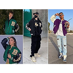 Aelfric Eden Mens Patchwork Baseball Jackets Varsity Retro Casual Sweatshirt Unisex Sport Streetwear Coats Outwear Tops