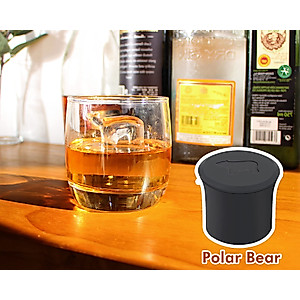 Webake Silicone Individual Ice Mold, 3D Polar Bear Ice Mold Igloo Icehouse Fun Ice Cube Molds with Lid, 4 Pack Round Ice Ball Molds for Whiskey, Cocktails and Juice Beverages