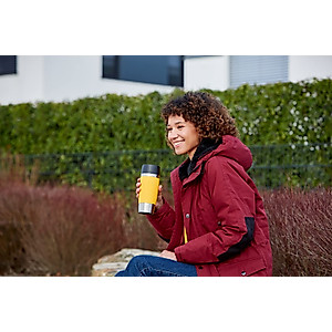 Emsa N20128 Travel Mug Classic Thermo/Insulated Cup Stainless Steel 0.36 litres 4 Hours Hot 8 Hours Cold BPA 100% Leak-Proof Dishwasher Safe 360° Drinking Opening Yellow