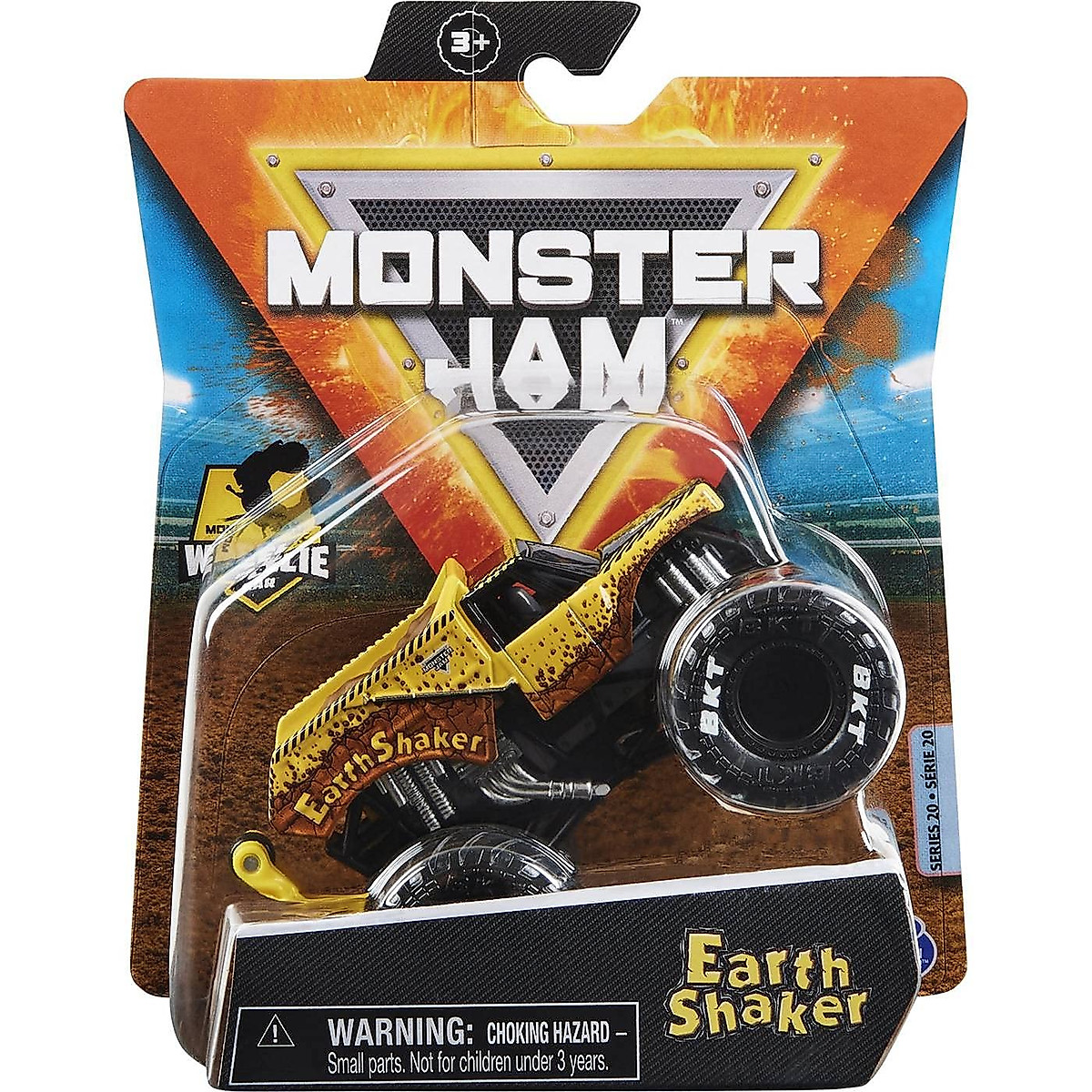 Monster Jam 2021 Spin Master 1:64 Diecast Monster Truck with Wheelie Bar: Show Time Earth Shaker