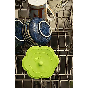 RSVP International Green Silicone Flower Kitchen Stopper, 6" | Sink Plug | Water-Tight Seal | Durable Silicone Withstands Hot Water | Dishwasher Safe