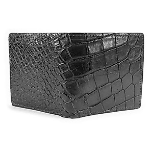Black Genuine Alligator Skin Hipster Wallet Handmade with 12 Card Slots