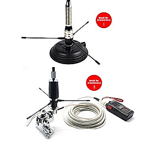 TWAYRDIO UHF/VHF Mobile Ground Plane Antenna Enhance Signal UHF Female to PL 259 Male Connector for Car Radio Mobile Transceiver