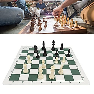 YEmirth Chess Set PU Imitation Leather Roll-up Travel Chess in Carry Tube with Shoulder Strap Easy to Carry for Beginner and Kids