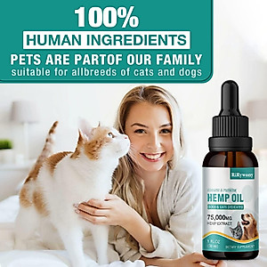 2 Pack Hemp Oil for Dogs & Cats- Helps Pets with Аnxiety, Pаin, Strеss, Аrthritis, Sеizures Rеlief - Organic Pet Hemp Oil Drops Treats - Skin Нiр Jоint Hеalth - Made in USA