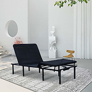 FTOPBTB Twin XL Electric Metal Adjustable Bed Base Frame, Ergonomic Folding Bed Base with Motorized Head Foot Incline, Advanced Smooth Silent Operation, Quick and Easy Assembly, Black