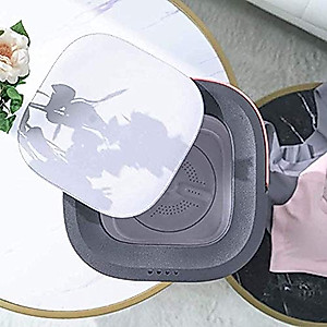 Best4Kids Portable Mini Folding Clothes Washing Machine, Compact Washing Machine, Bucket Automatic Home Travel Self-Driving Tour Underwear Foldable Washer (White Without Dryer)